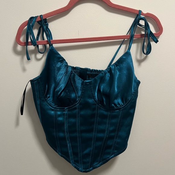 Tops | Blue Corset Top | Poshmark